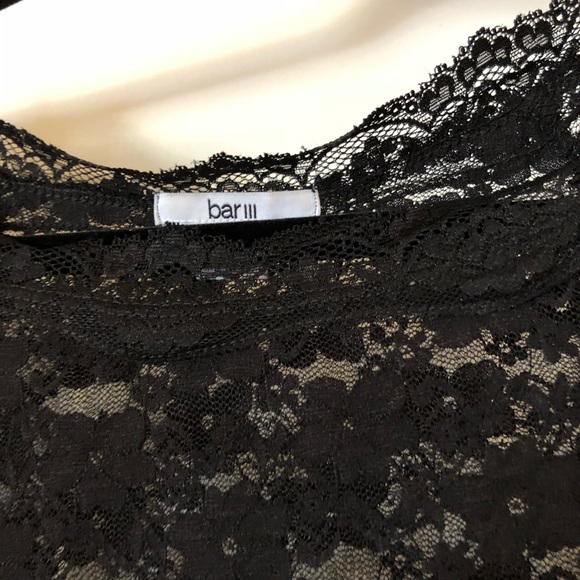 Bar III | Tops | Bar Iii Black Lace Top | Poshmark